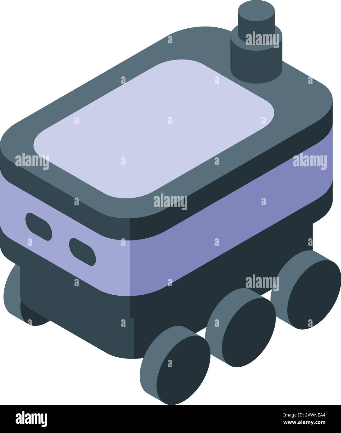 Autonomous robot is working, using artificial intelligence to deliver ...