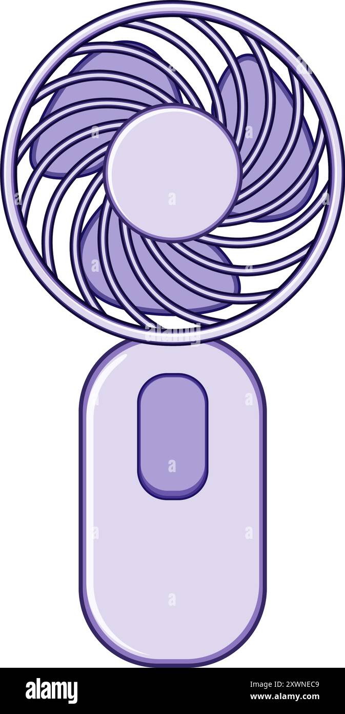 mini hand electric fan cartoon vector illustration Stock Vector Image ...