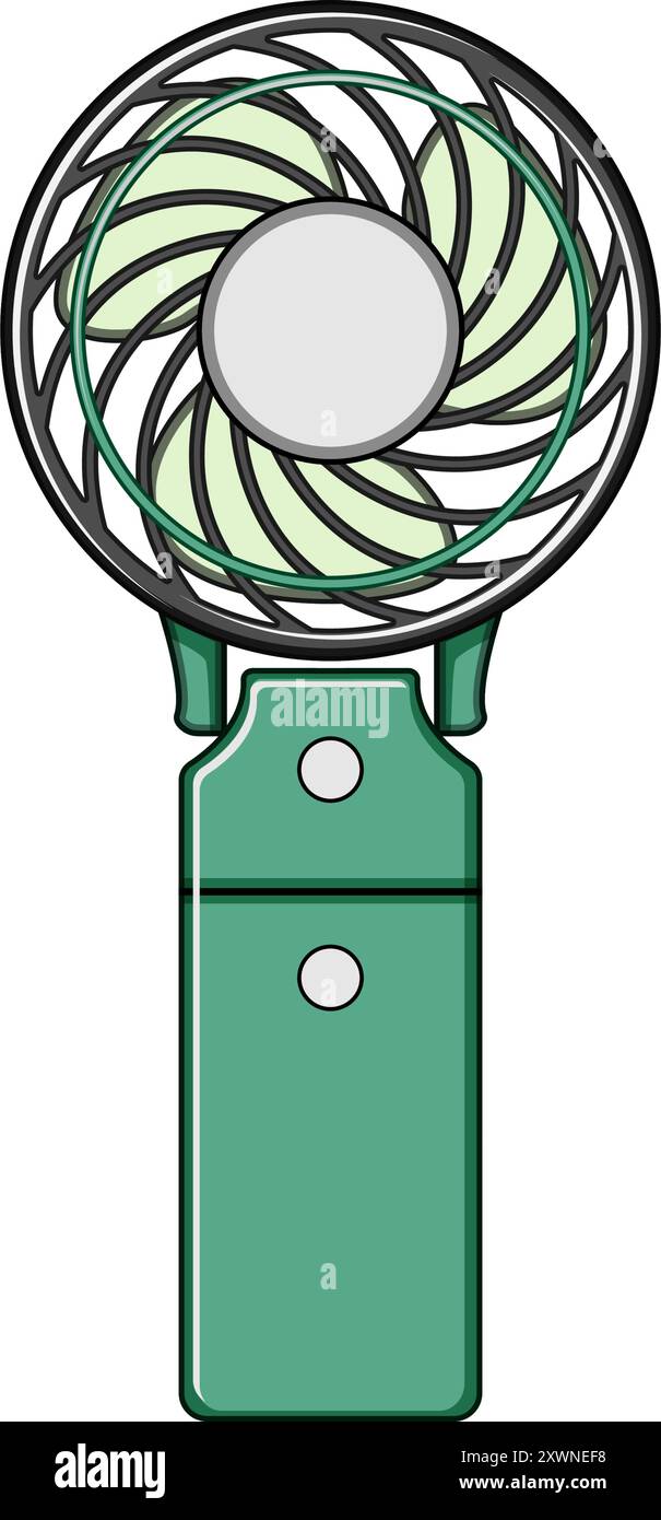 rechargeable hand electric fan cartoon vector illustration Stock Vector ...
