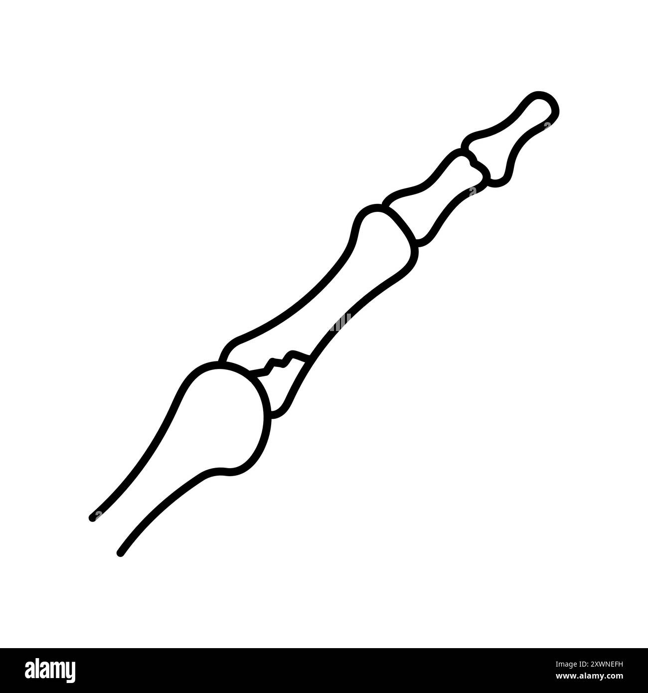 Broken finger line black icon. Sign for web page, mobile app, button ...