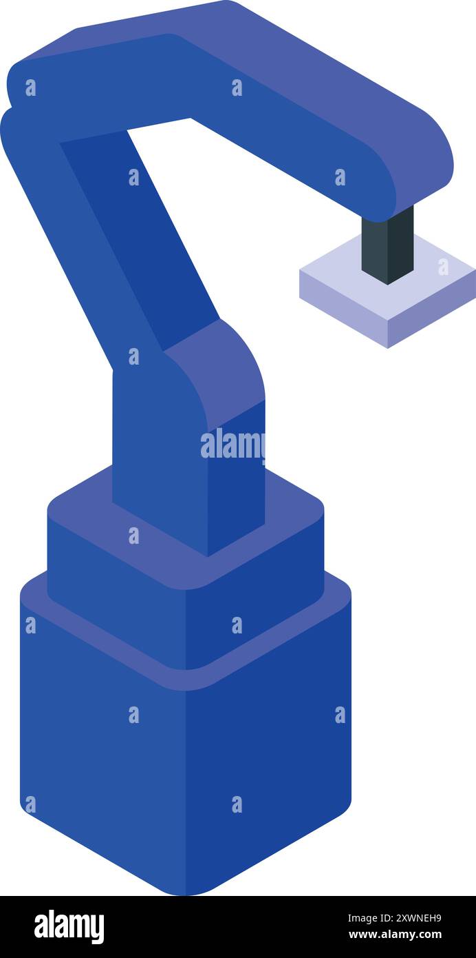 Blue robotic arm is picking an object from conveyor belt in factory Stock Vector Image & Art - Alamy