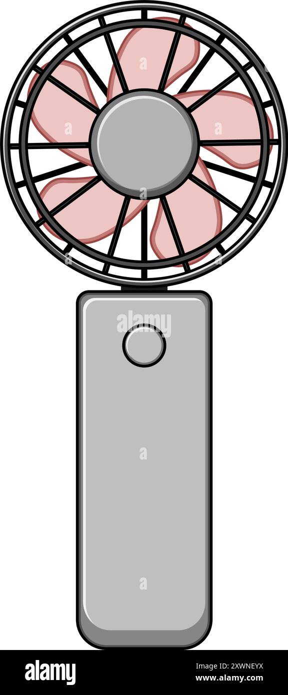 quiet hand electric fan cartoon vector illustration Stock Vector Image ...