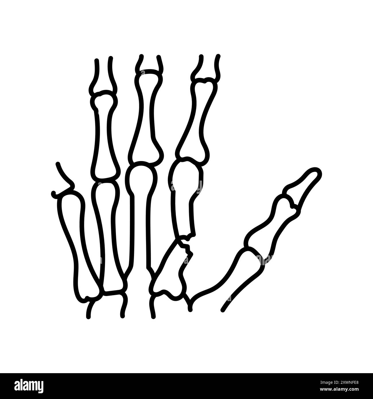 Hand fracture line black icon. Sign for web page, mobile app, button ...