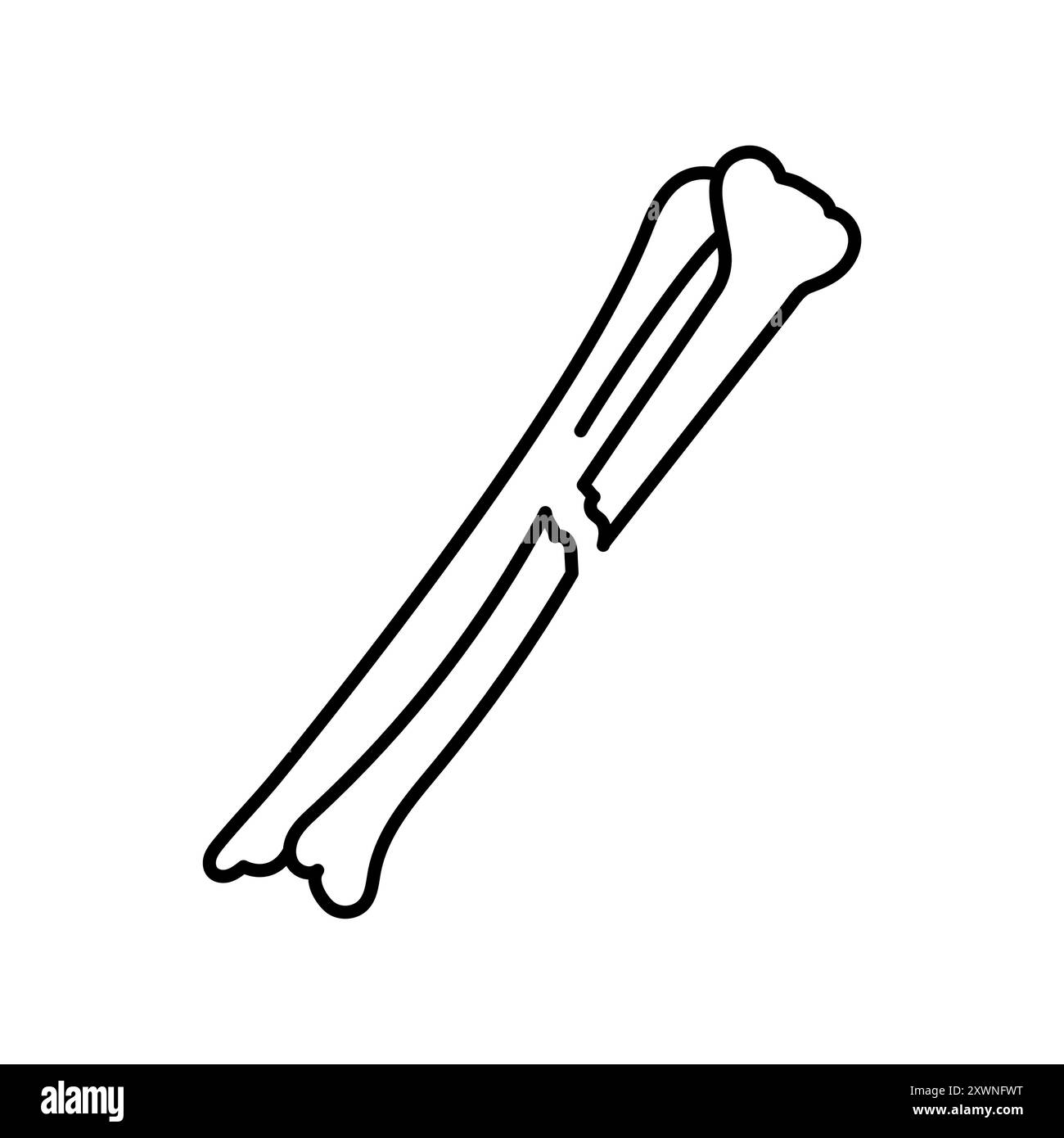 Tibia and fibula fracture line black icon. Sign for web page, mobile ...