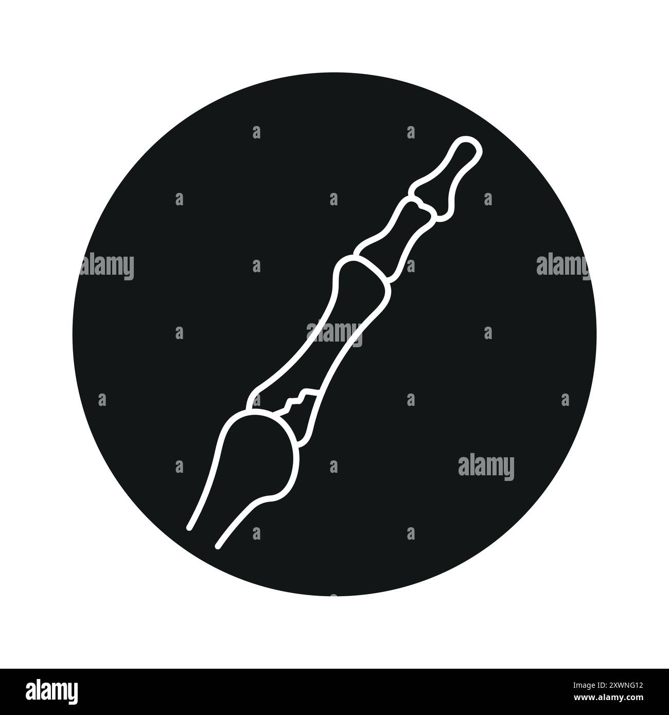 Broken finger line black icon. Sign for web page, mobile app, button ...