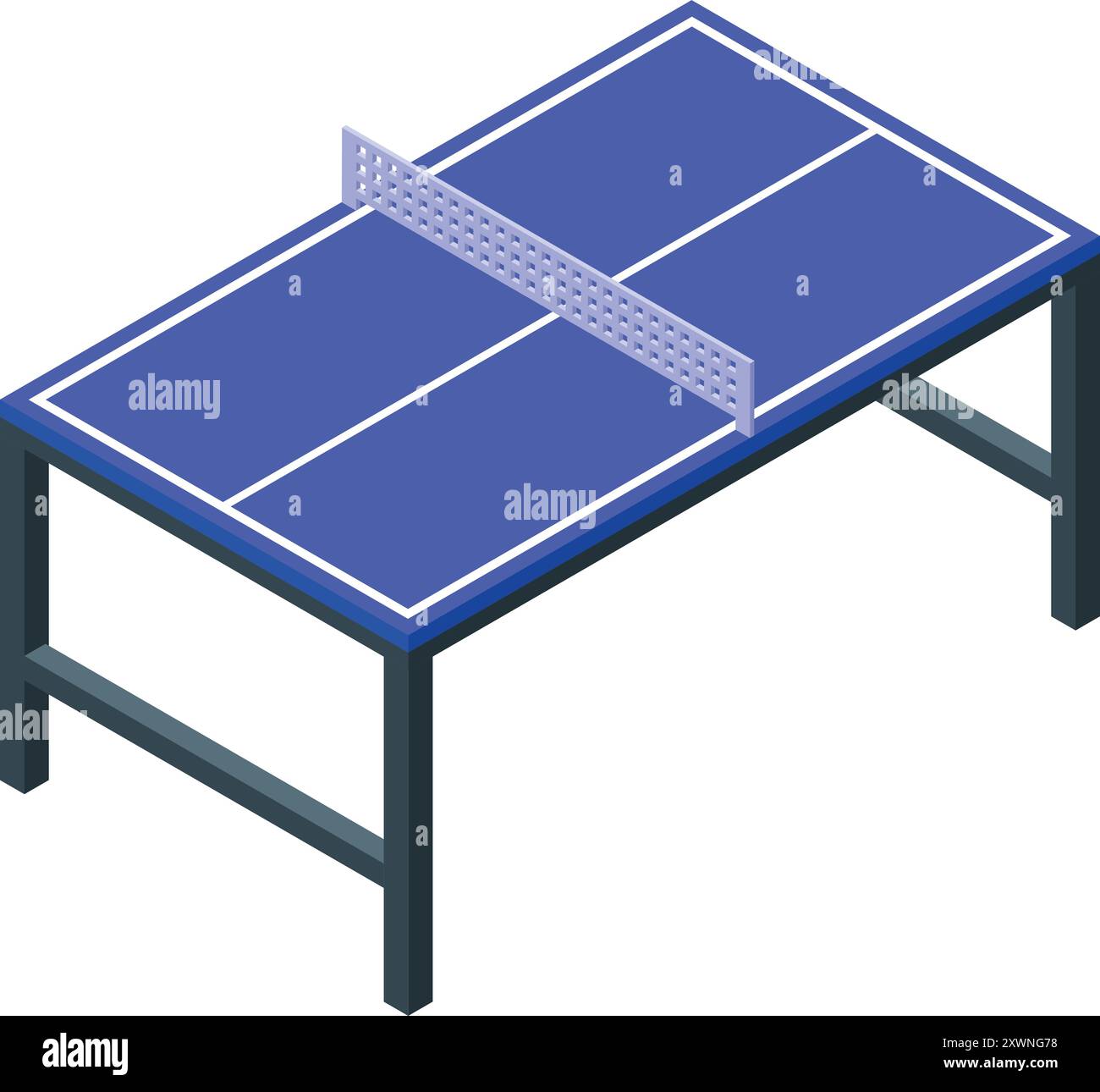 Blue ping pong table with net standing on white background Stock Vector ...