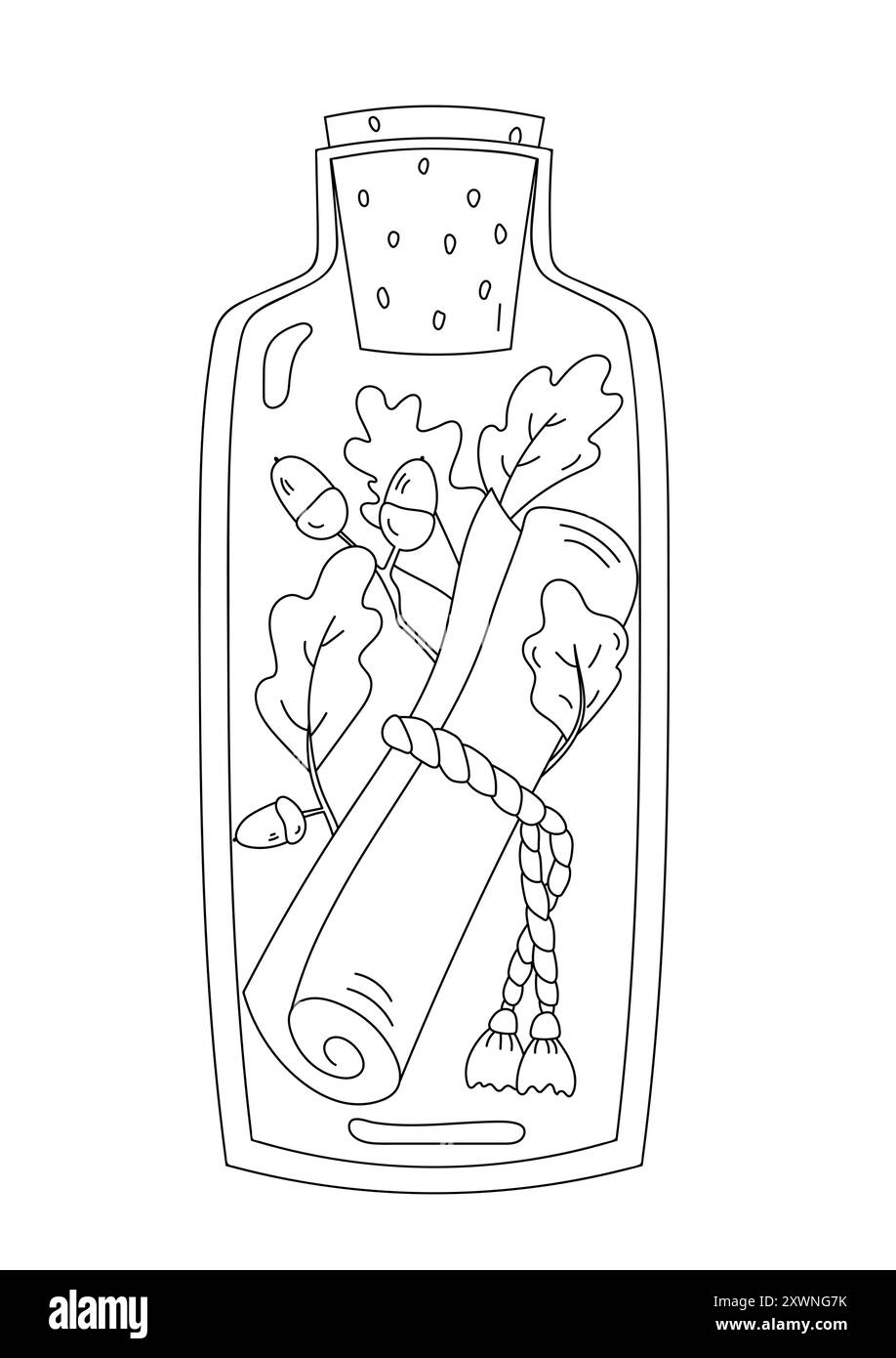 Coloring For Adults And Children Features A Bottle With A Letter And ...