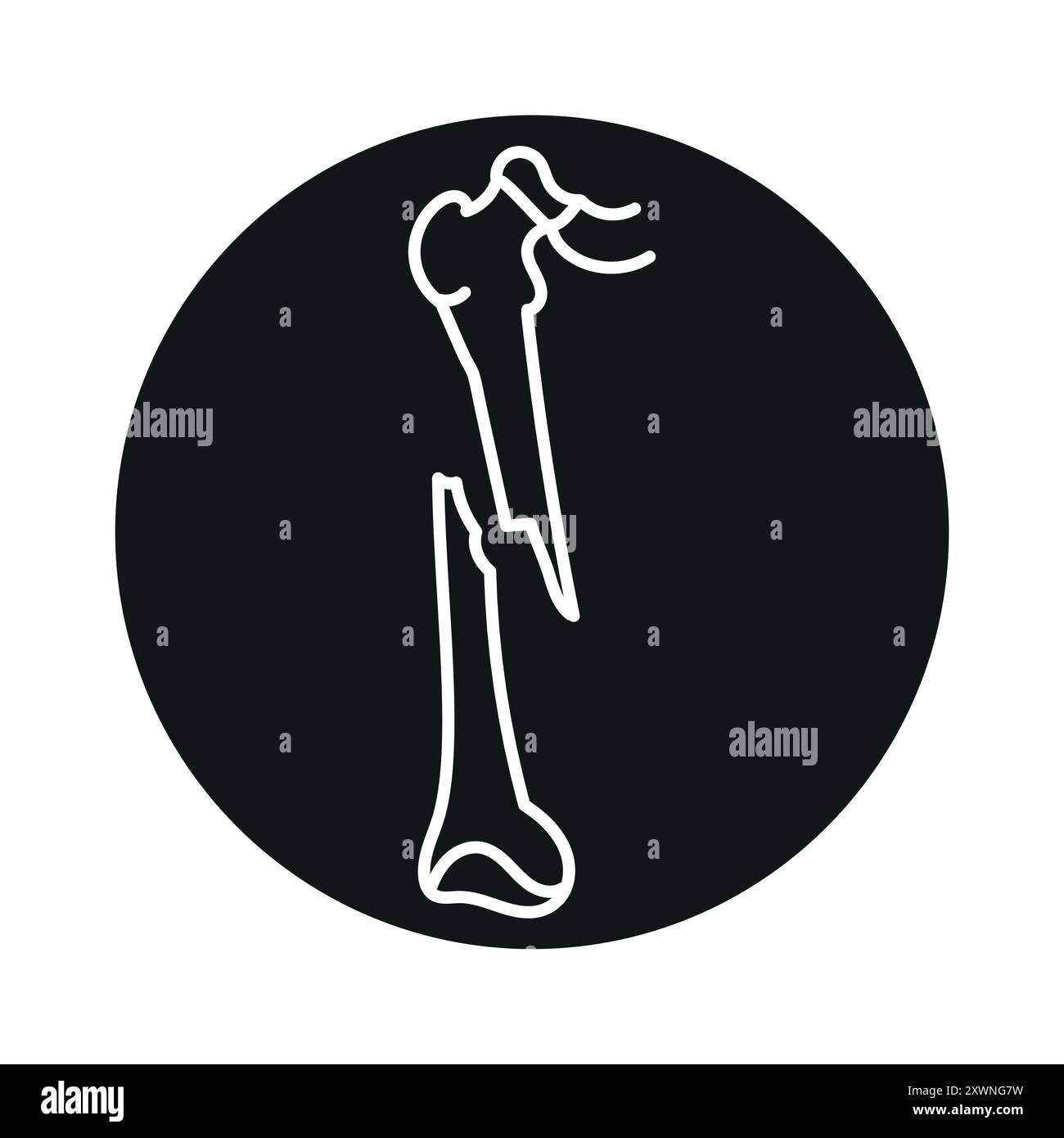 Femoral fracture line black icon. Sign for web page, mobile app, button ...