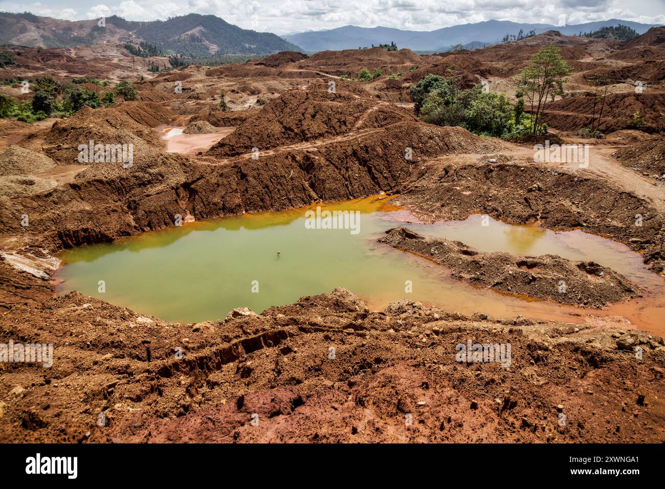 Nickel extraction, Mining in Labengki, Sulawesi, Indonesia, Asia Stock ...