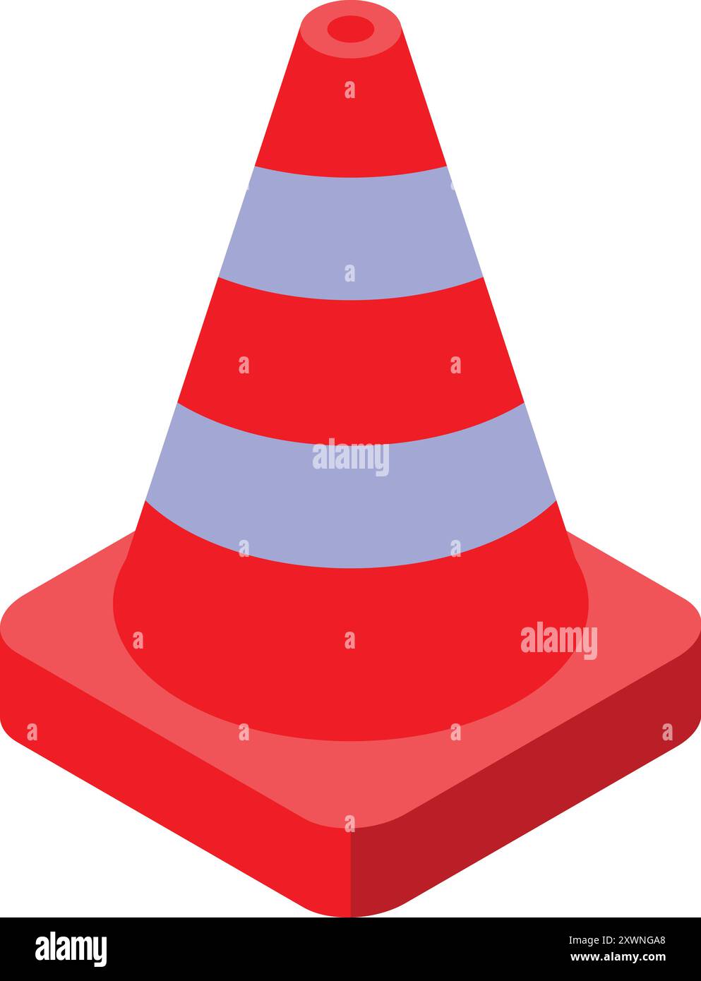 Red and white striped traffic cone standing upright, a common sight in ...