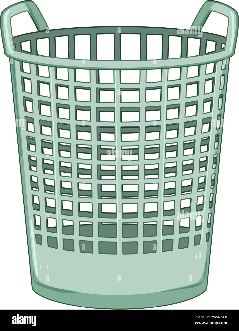 container laundry basket plastic cartoon vector illustration Stock ...