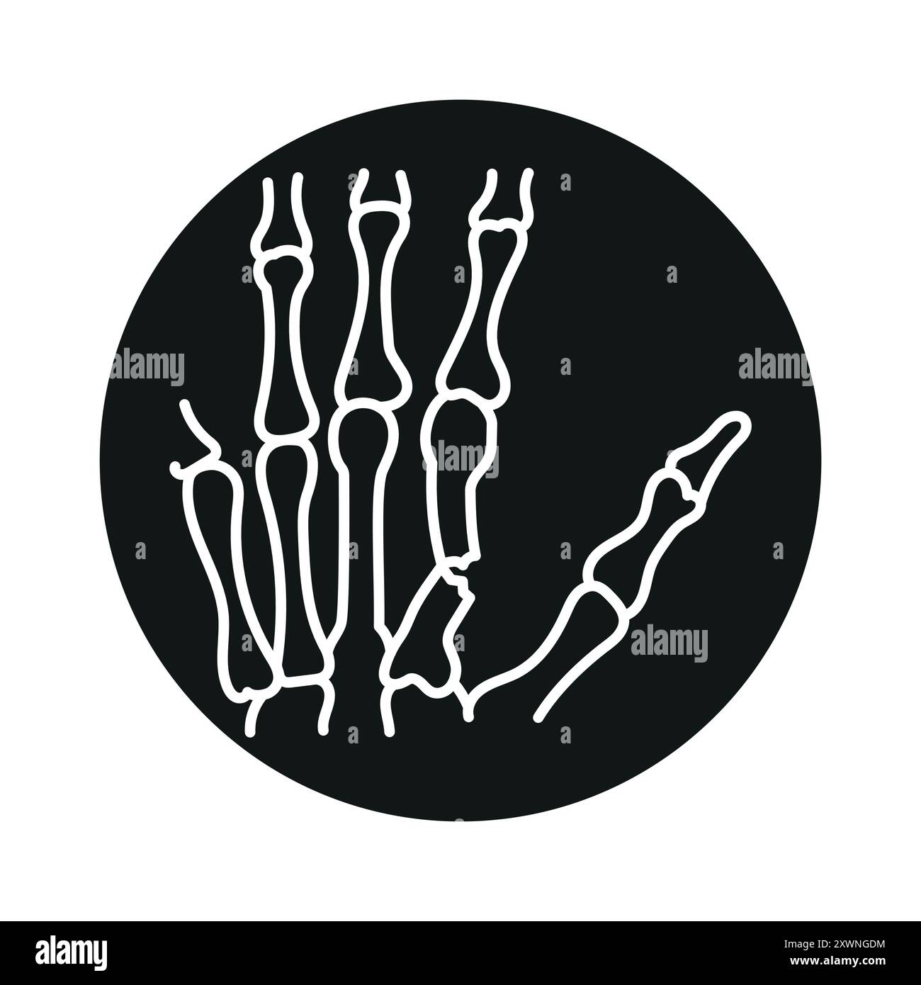 Hand fracture line black icon. Sign for web page, mobile app, button ...