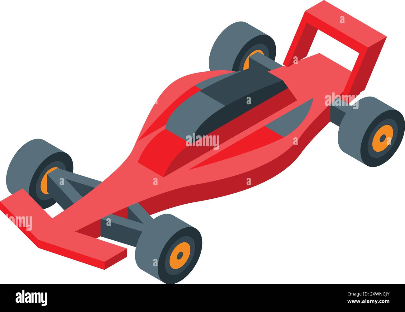 Red isometric racing car speeding on a grand prix circuit Stock Vector ...