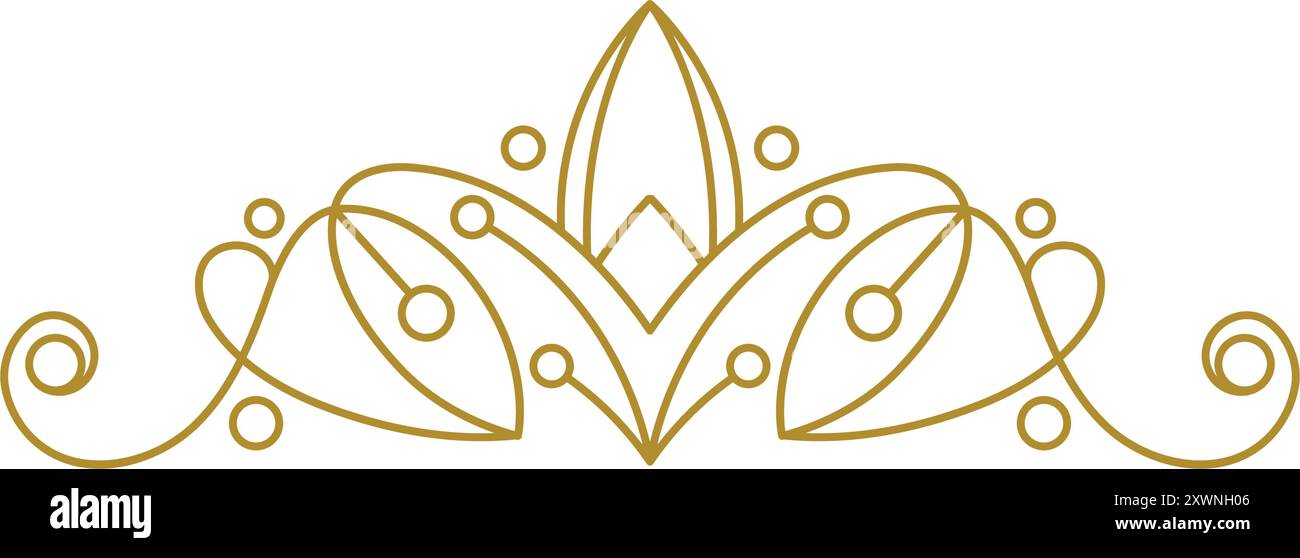 Vintage Elegant Gold Tiara icon Illustration design template Stock ...