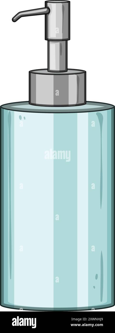 automatic liquid soap dispenser cartoon vector illustration Stock ...