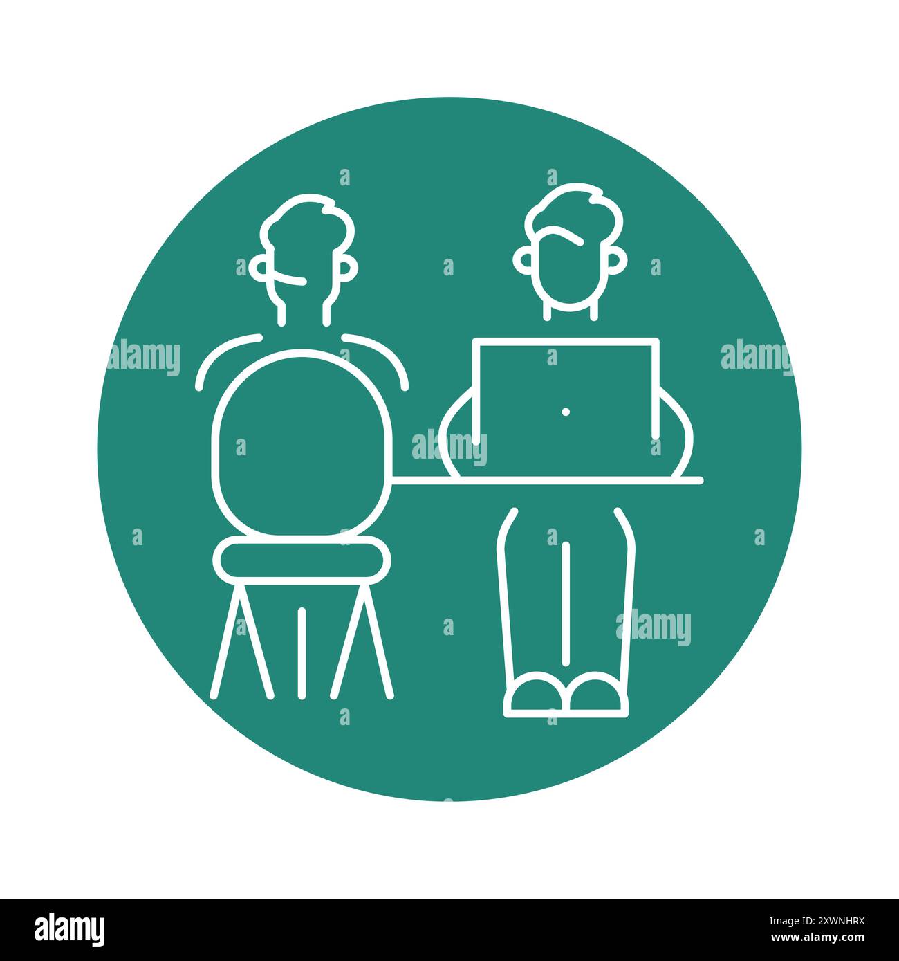 Interview line black icon. Sign for web page, mobile app, button, logo ...