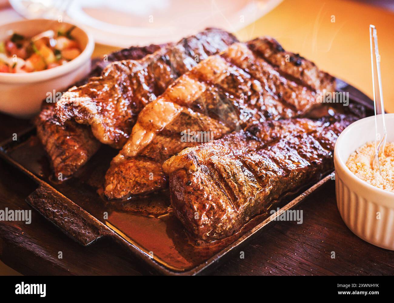 Grilled Picanha, traditional Brazilian beef cut. Meat served on the ...