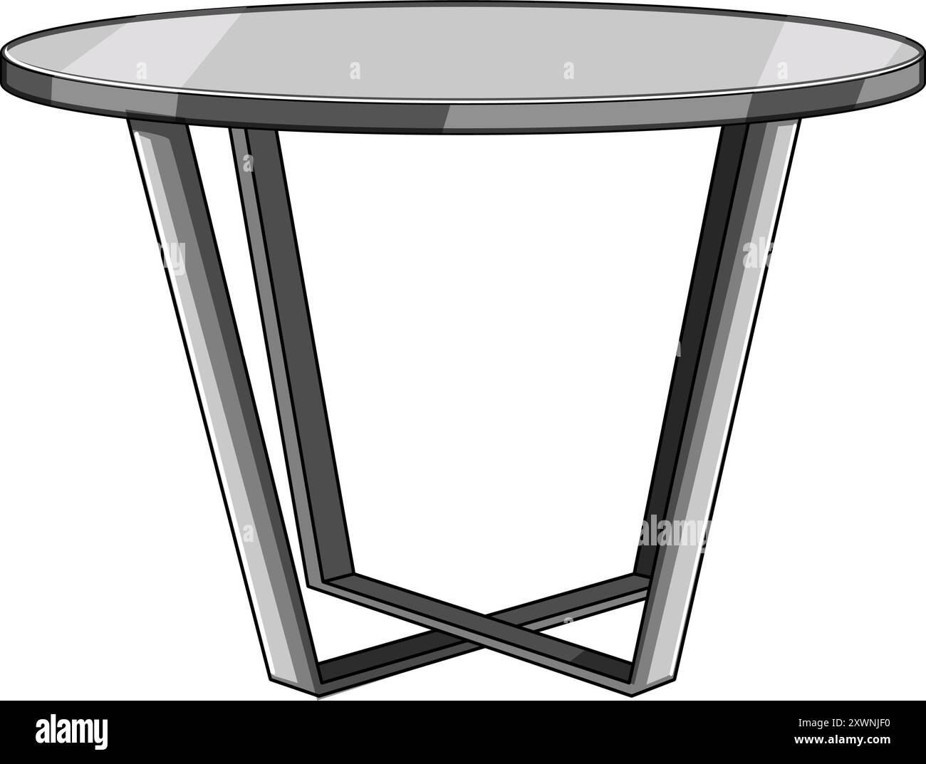sleek metal table cartoon vector illustration Stock Vector Image & Art ...