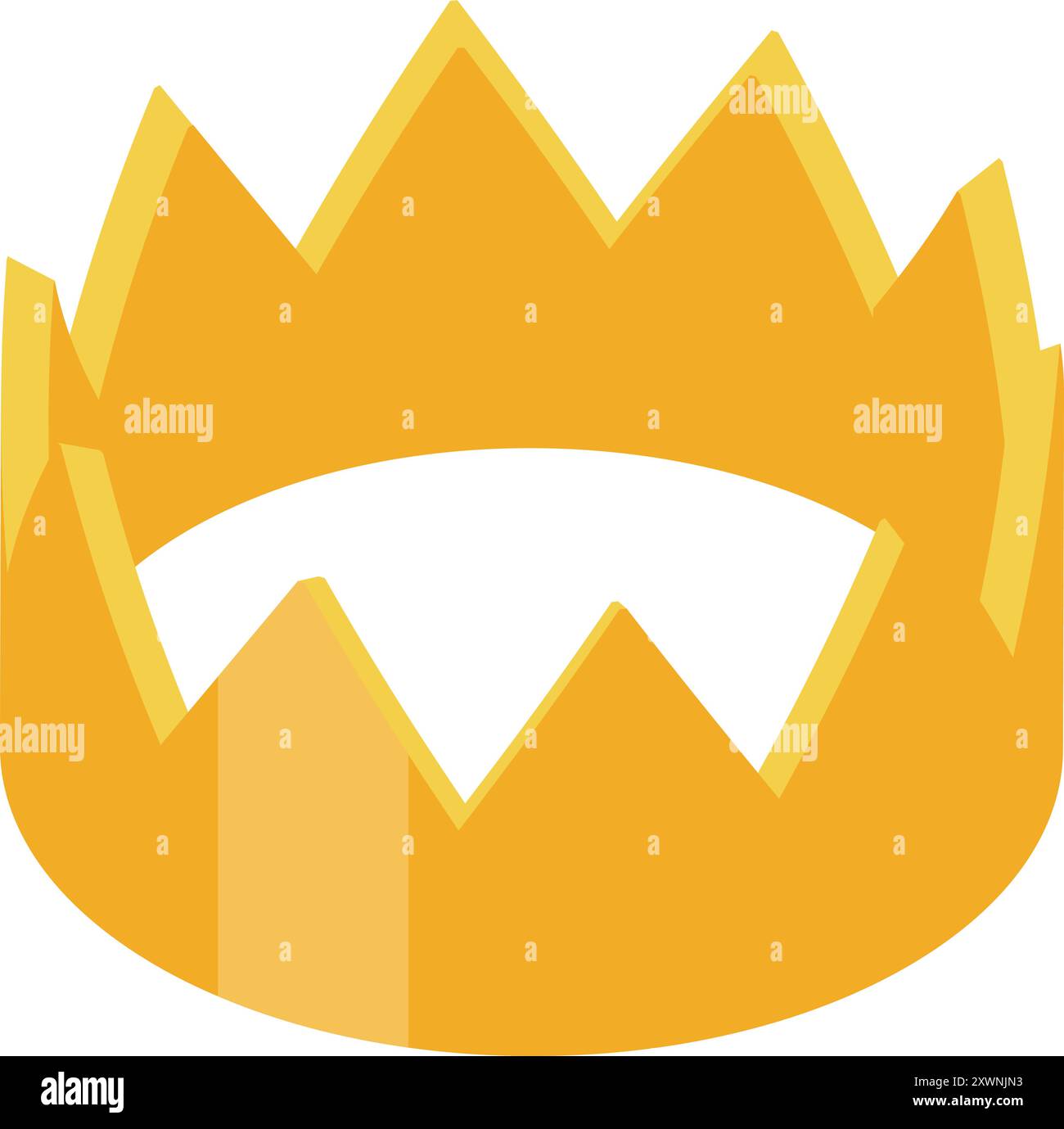 Golden crown symbolizing royalty and power on white background Stock ...
