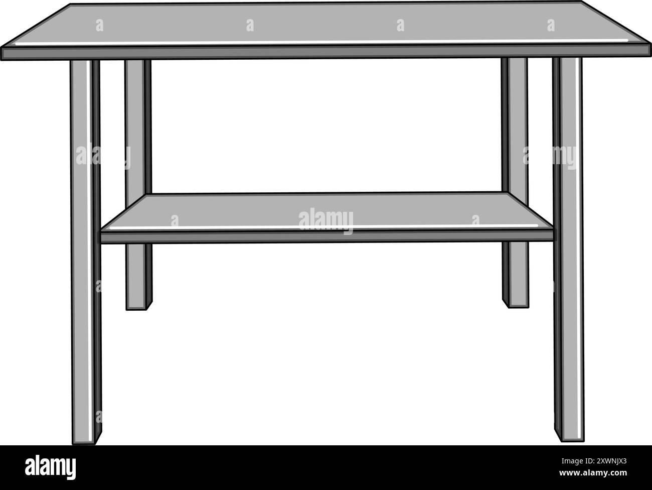 home metal table cartoon vector illustration Stock Vector Image & Art ...