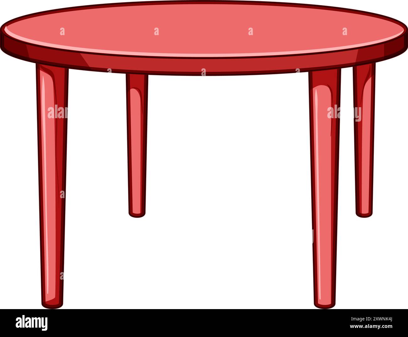 affordable plastic table cartoon vector illustration Stock Vector Image ...