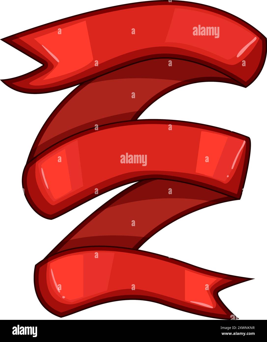 support red ribbon retro cartoon vector illustration Stock Vector Image ...