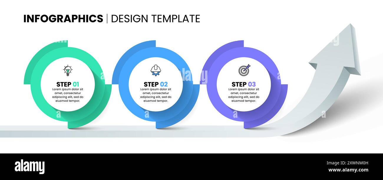 Infographic template with icons and 3 options. Steps to Success. Can be ...