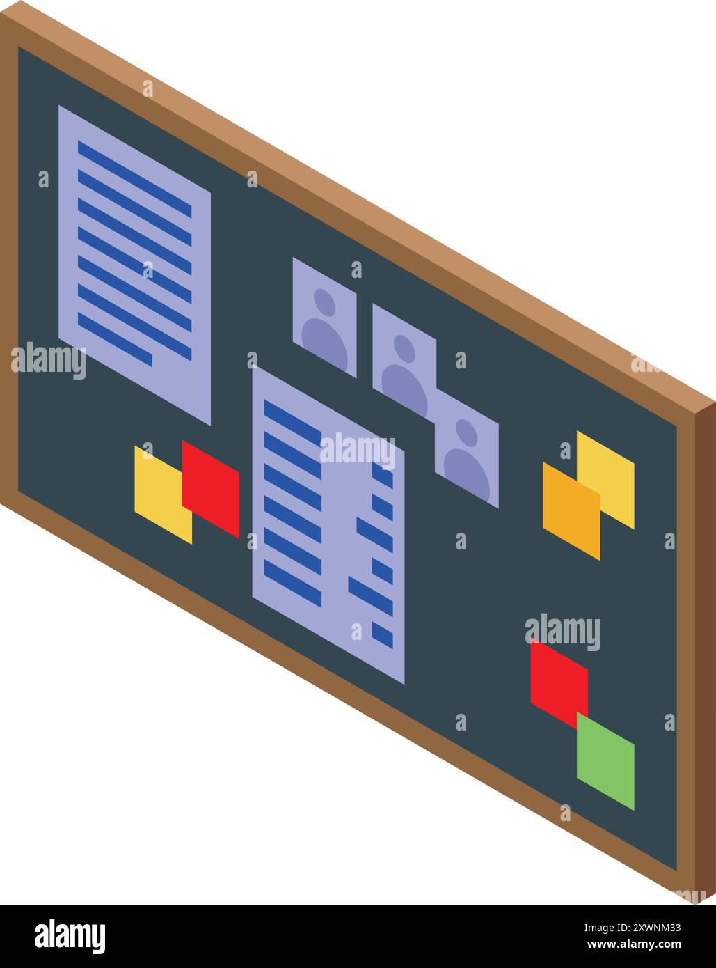 Detective board with evidence, showing crime scene investigation ...