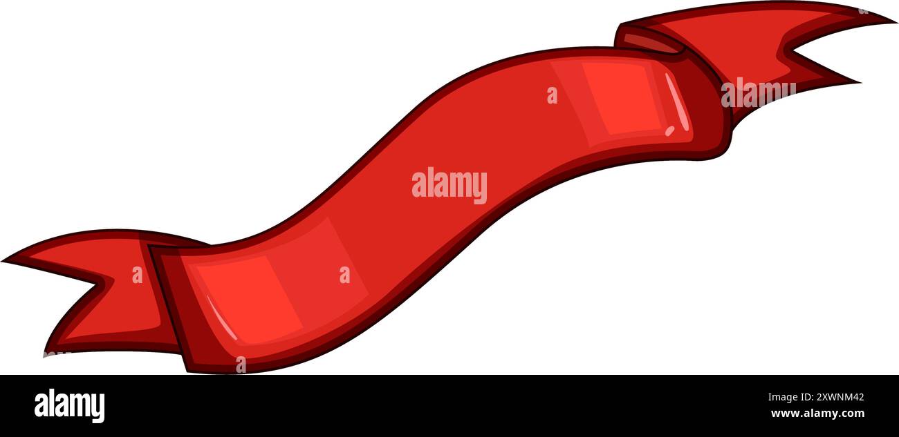 education red ribbon retro cartoon vector illustration Stock Vector ...