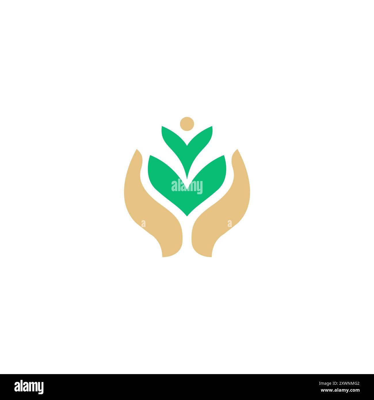 Organic Leaf Logo Design. Hand Growth Leaf Logo Stock Vector Image ...