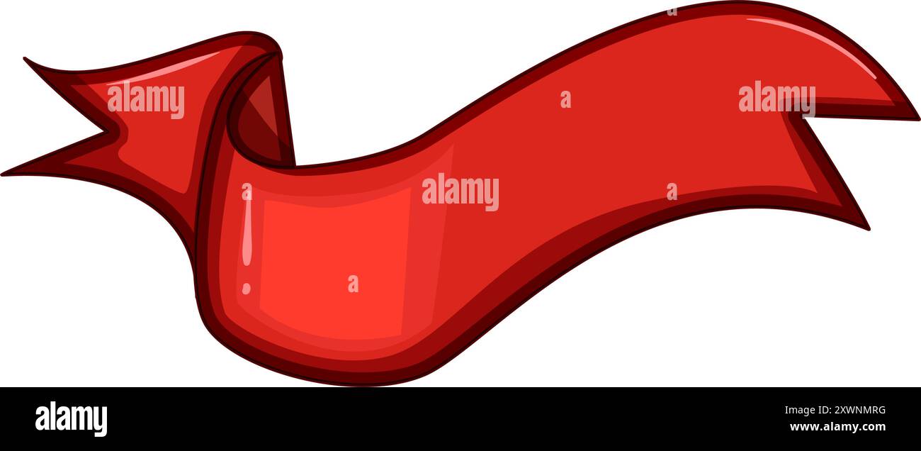 community red ribbon retro cartoon vector illustration Stock Vector ...