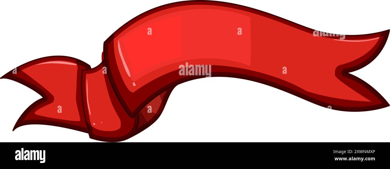 unity red ribbon retro cartoon vector illustration Stock Vector Image ...