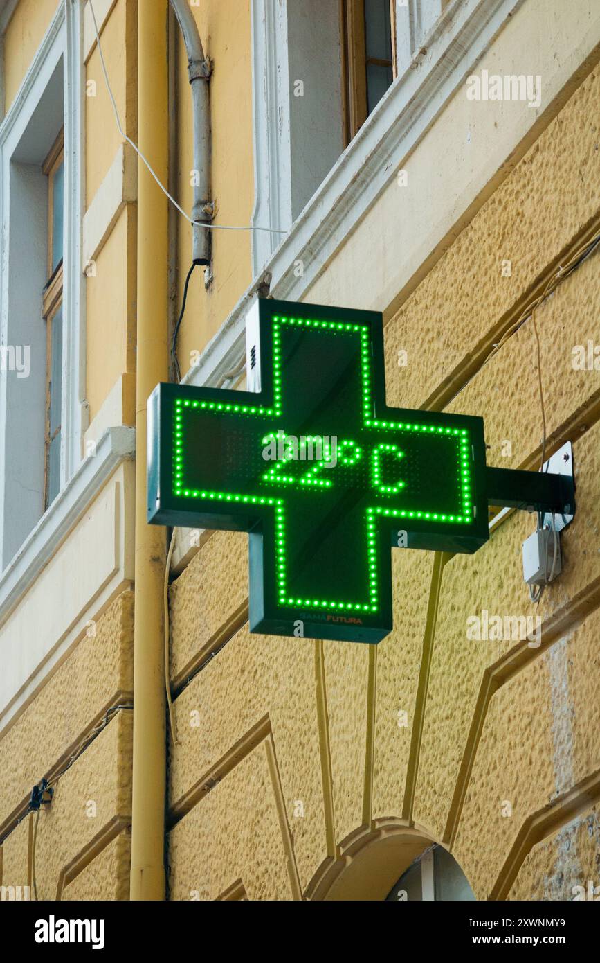 Pharmacy dispensing chemist cross sign, with ambient temperature ...