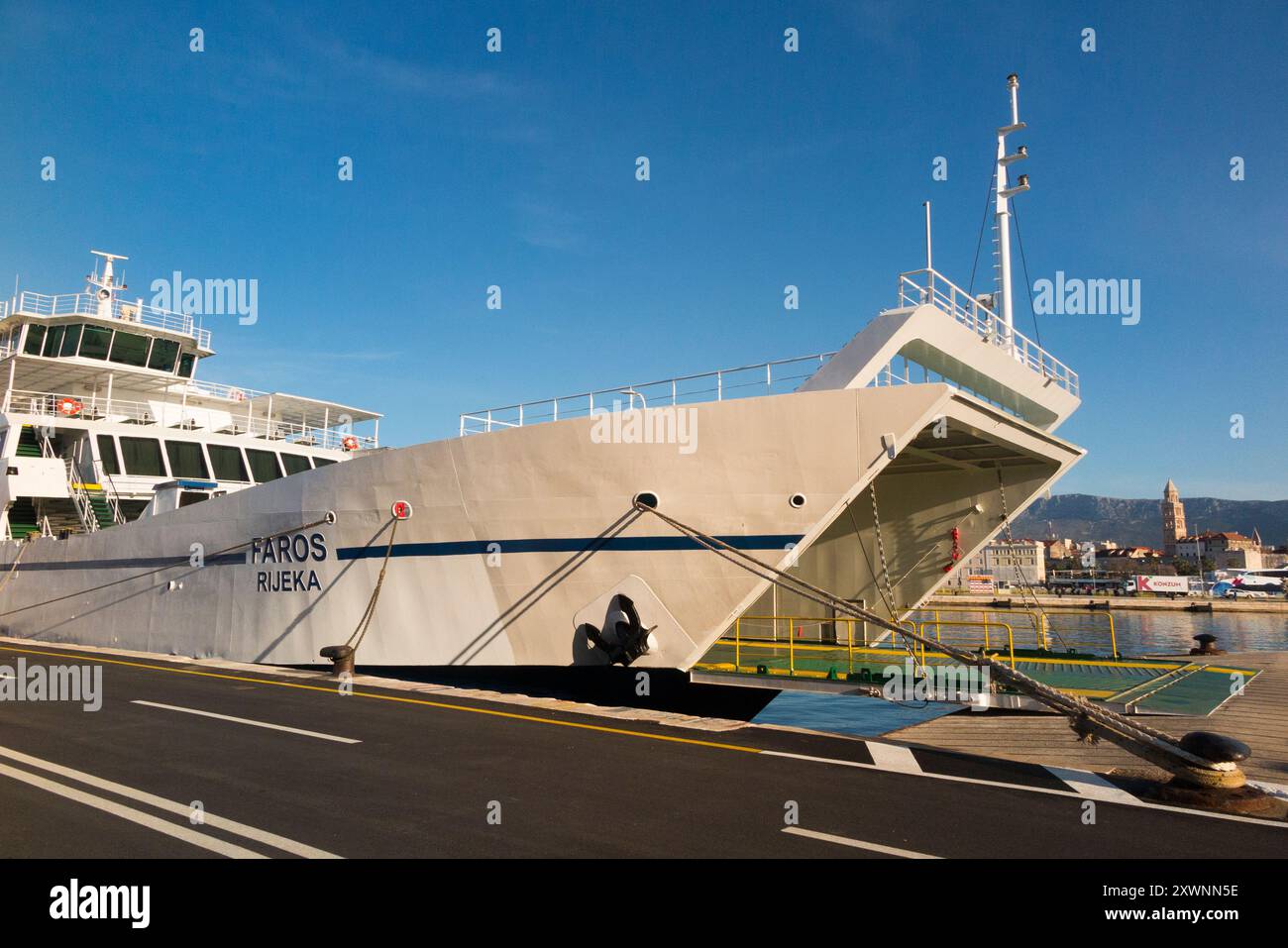 Jadrolinija ferry, the 'Faros' ship, Rijeka, Ro-Ro / passenger ship ...