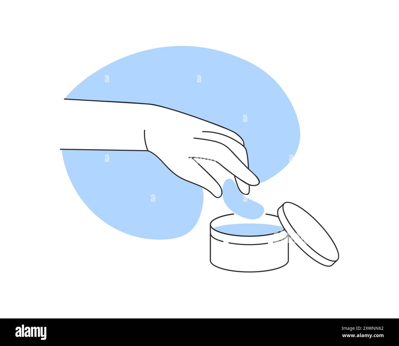 Hand holding moisturizing patch for skin hydration procedure vector ...