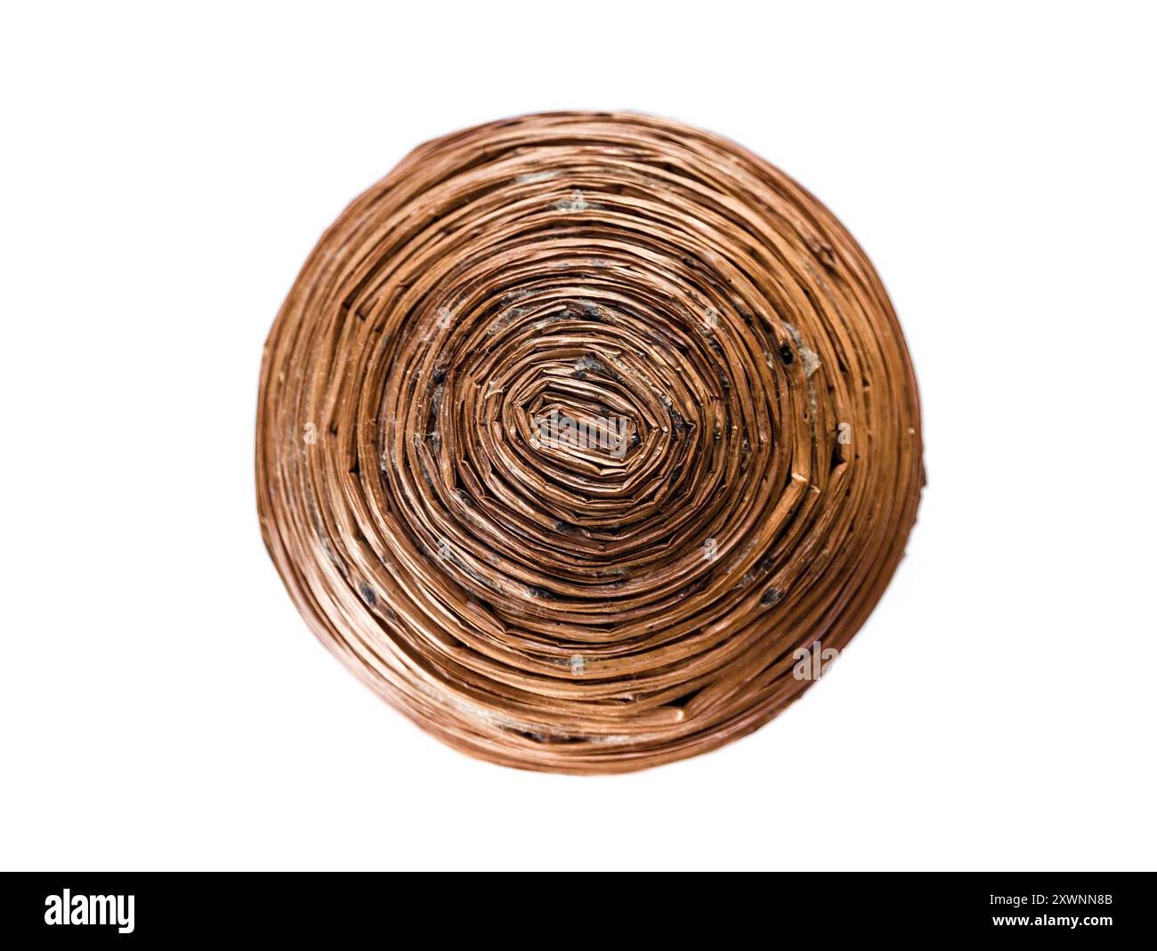 Woven wicker ball isolated on white background Stock Photo - Alamy
