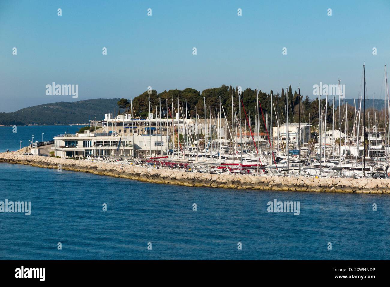 ACI Marina; mooring for yachts in Split, Croatia, & harbour coastline ...
