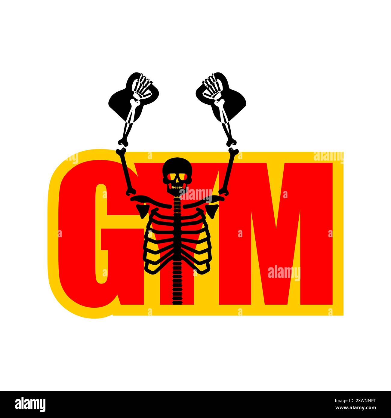 Skeleton gym logo. Hell GYM Skull and bones and sports. Sports dead man ...