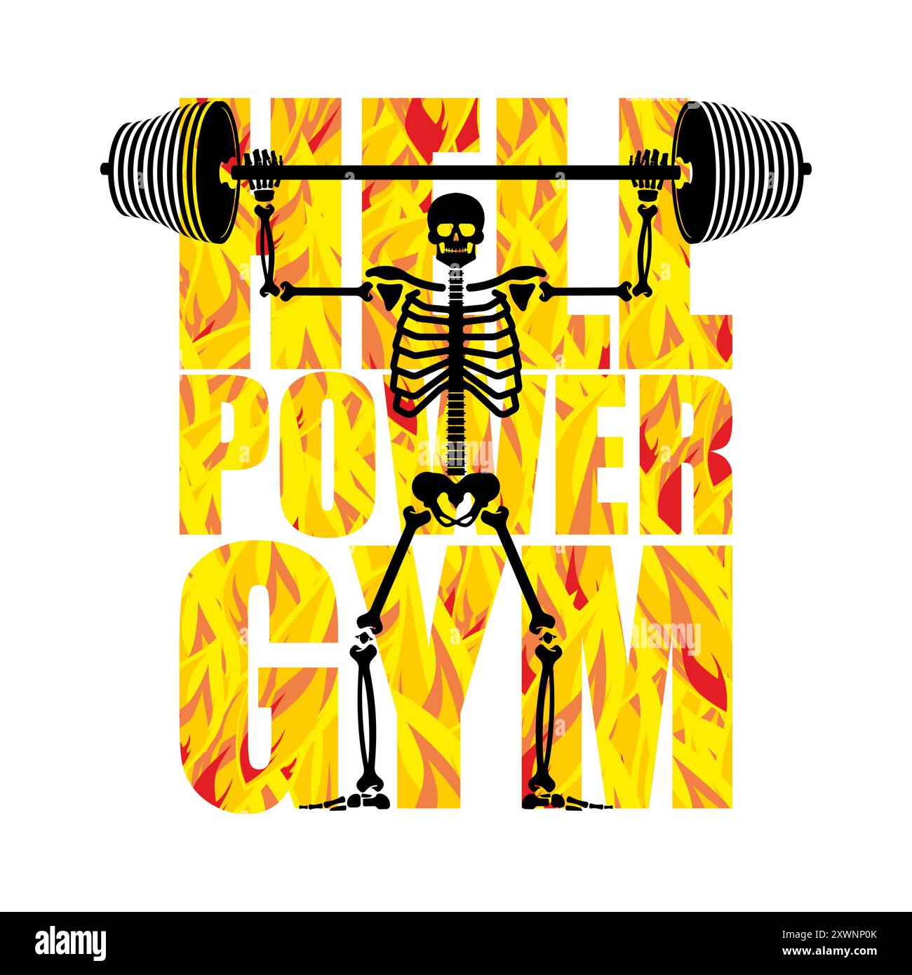 Skeleton gym logo. Hell GYM Skull and bones and sports. Sports dead man ...