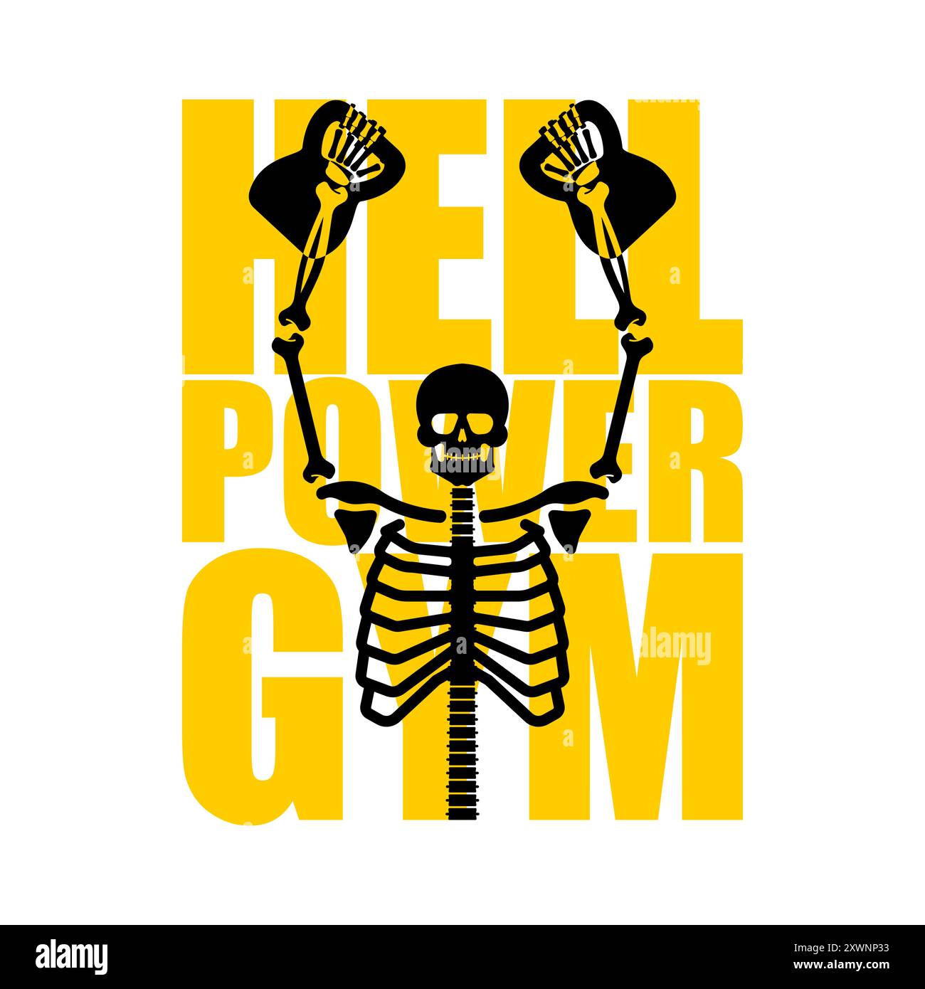 Skeleton gym logo. Hell GYM Skull and bones and sports. Sports dead man ...