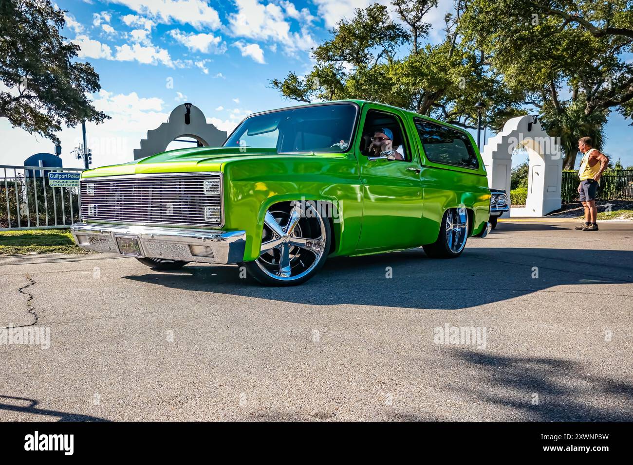 Gulfport, MS - October 02, 2023: Low perspective front corner view of a ...