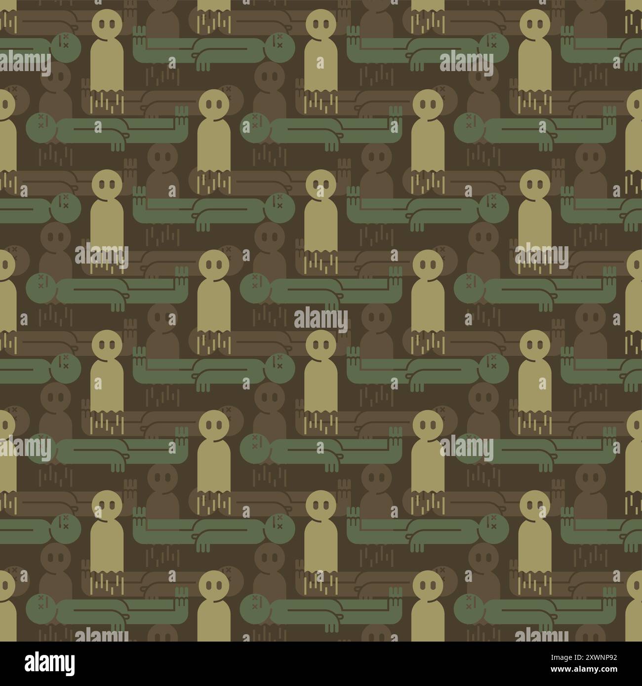 Soul flies out of body Military pattern seamless. Ghost and dead man ...