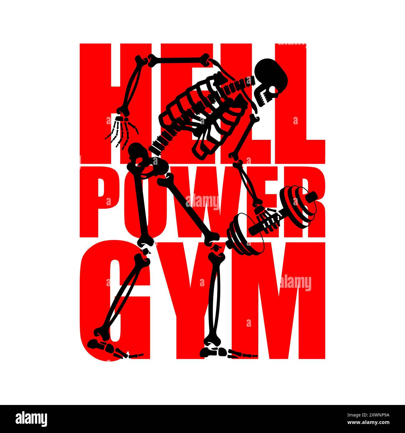 Skeleton gym logo. Hell GYM Skull and bones and sports. Sports dead man ...