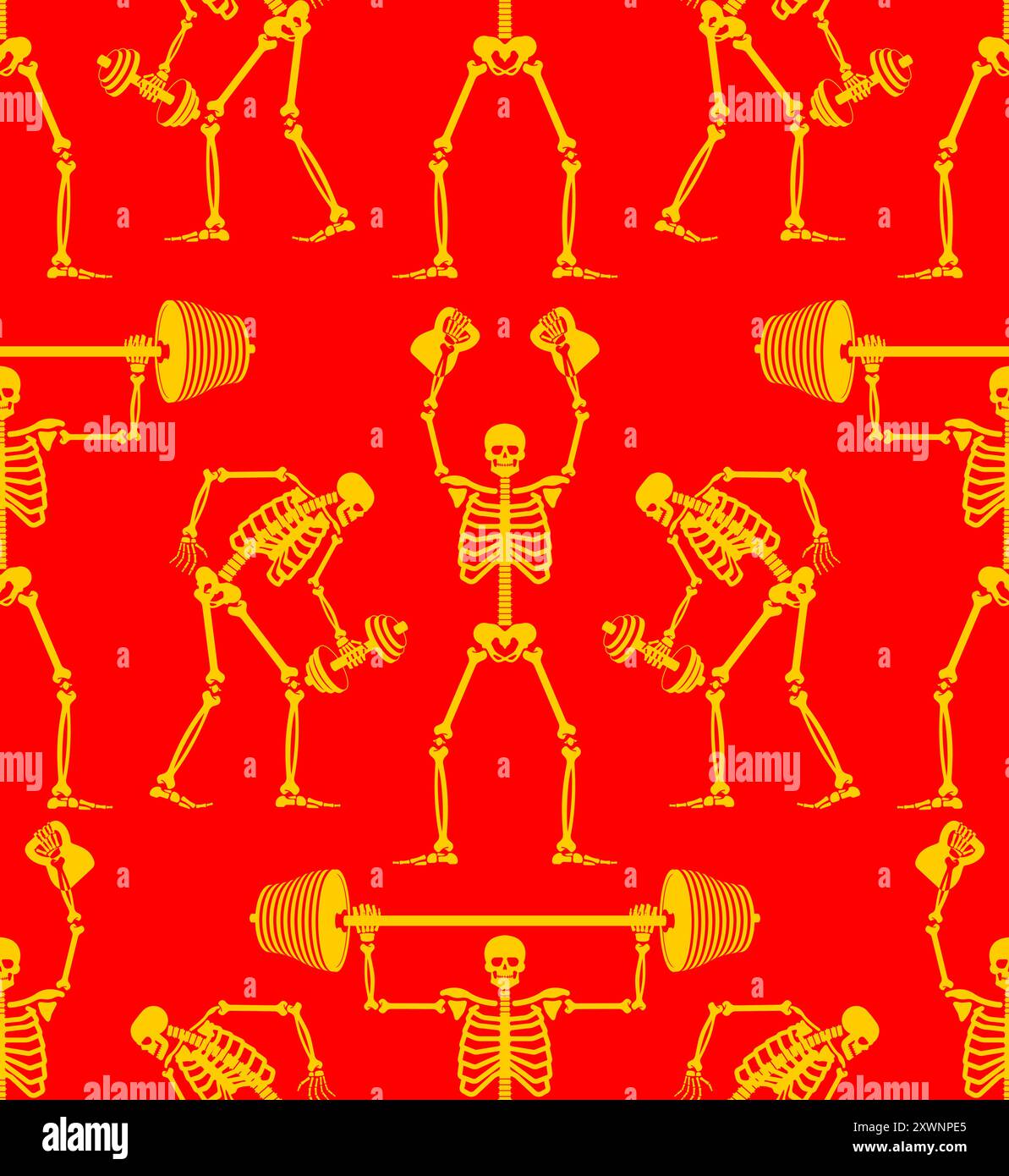 Skeleton and dumbbell pattern seamless. Skeletons and barbell and ...