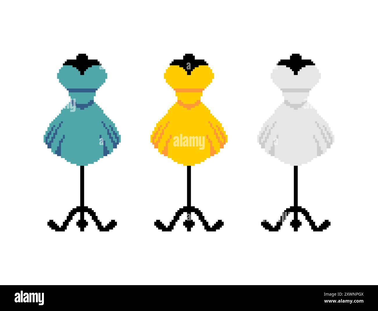 Dress pixel art set. 8 bit Beautiful womens sarafan on Mannequin Stock ...