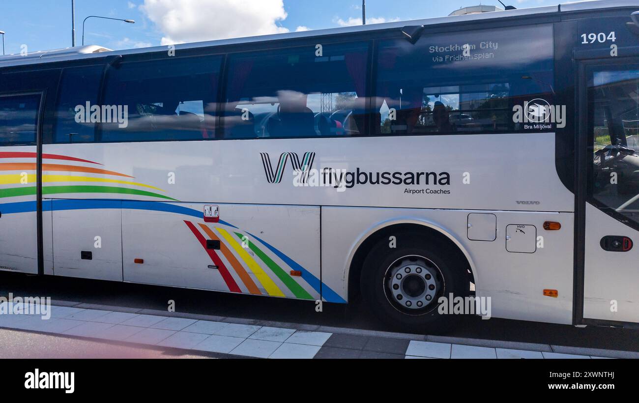 Stockholm, Sweden - July 12 2024: An airport shuttle bus from VY ...
