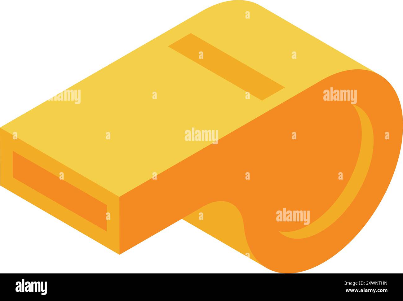 Yellow whistle is making a loud, high pitched sound, commonly used by a ...