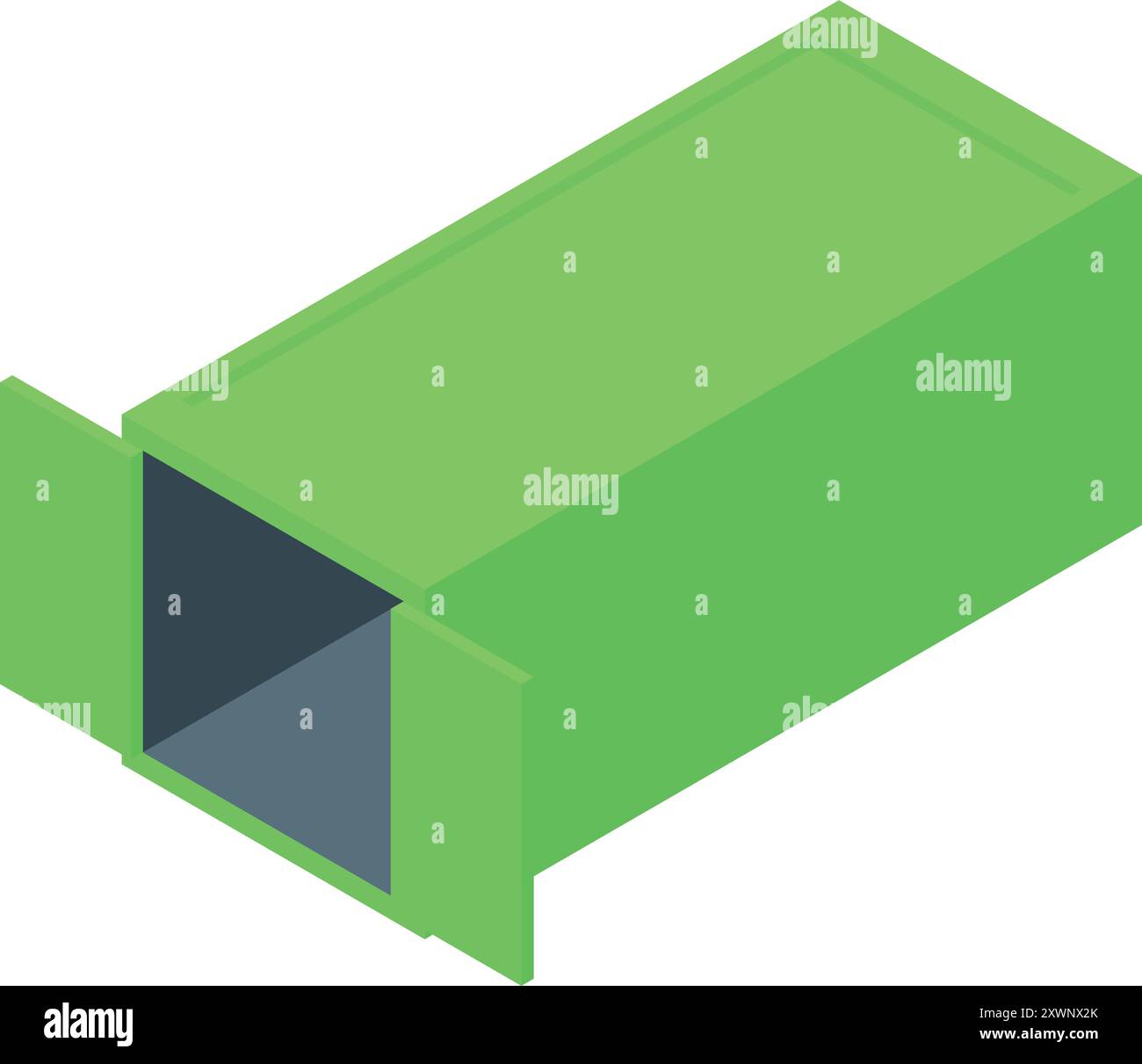 Green cargo container with its doors opening, ready for loading or ...