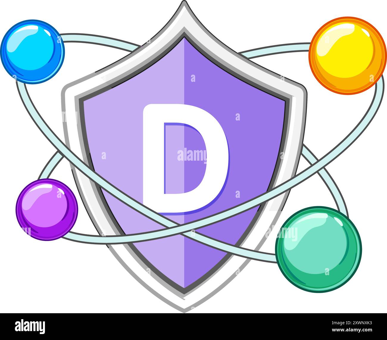 defense vitamin shield cartoon vector illustration Stock Vector Image ...