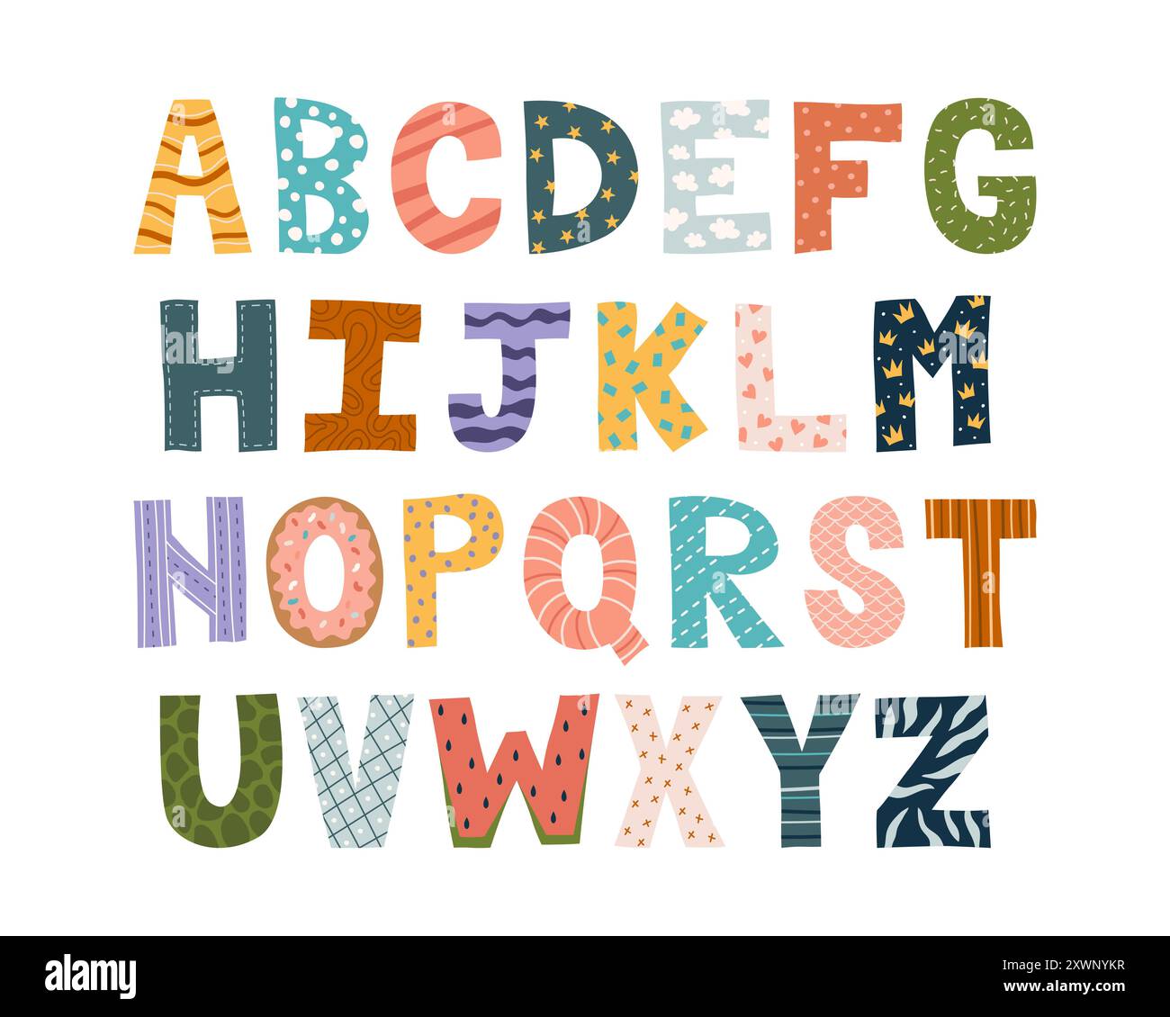 Cartoon colorful font. isolated English alphabet Stock Vector Image ...